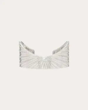 WYLD BOX White Topaz Ray Of Light Majestic Cuff - Silver