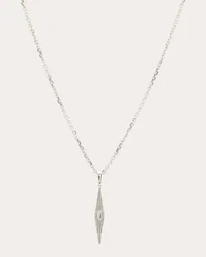 WYLD BOX Ray Of Light Drop Pendant Necklace With White Topaz - Silver