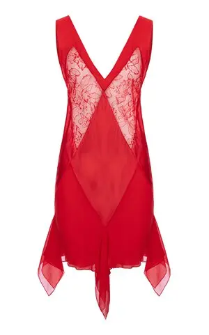 AURELIANA Alexia Silk Satin Mini Dress - Red