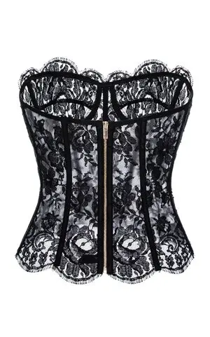 AURELIANA Cotton-blend Lace Bustier Top