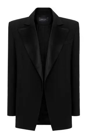 AURELIANA Wool-silk Tuxedo Jacket - Black