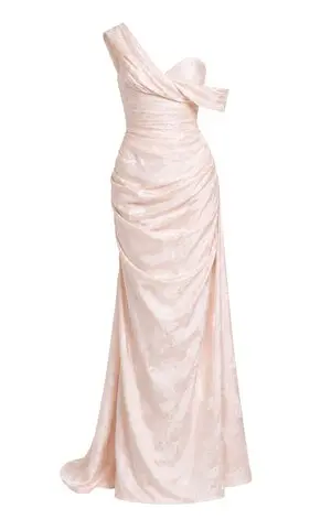 SANDRA MANSOUR Slow Burn Silk Brocade Maxi Dress