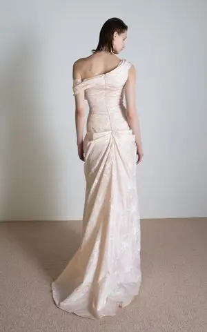 SANDRA MANSOUR Slow Burn Silk Brocade Maxi Dress