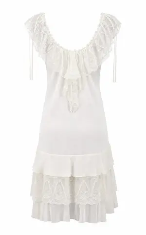 SLEEPING WITH JACQUES Annie Silk Satin Lace Mini Dress