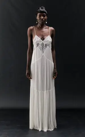 SLEEPING WITH JACQUES Francine Silk Lace Maxi Dress