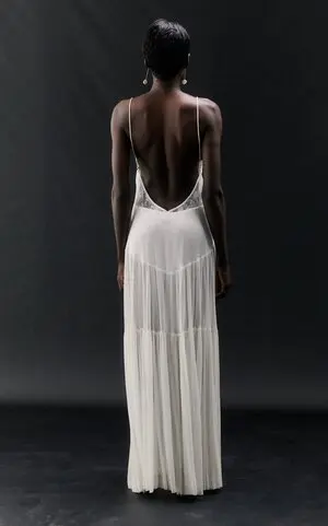 SLEEPING WITH JACQUES Francine Silk Lace Maxi Dress