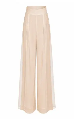 SLEEPING WITH JACQUES Elvira Silk Satin Pants - Ivory