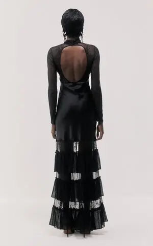 SLEEPING WITH JACQUES Emily Silk Lace Maxi Dress