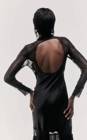 SLEEPING WITH JACQUES Emily Silk Lace Maxi Dress