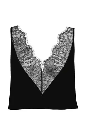 SLEEPING WITH JACQUES Chilli Silk-blend Lace Camisole - Black