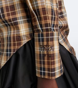PATOU Bow-detail Checked Cotton Shirt