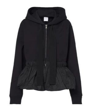 PATOU Cotton Zip-up Hoodie With Peplum Detail