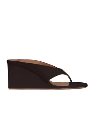Alaïa Suede Cube Thong Mules - Black