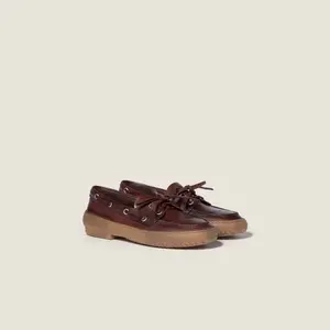 Miu Miu Leather Deck Shoes