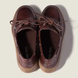 Miu Miu Leather Deck Shoes