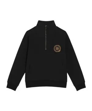 Dolce & Gabbana Cotton Sweatshirt With Patch - Blue
