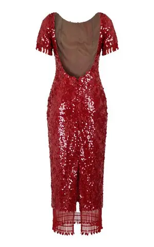 SALMA OSMAN Sequin Embellished Midi Dress
