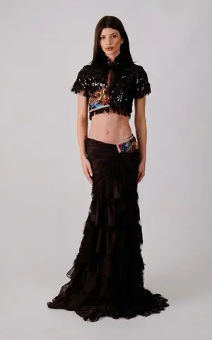 SALMA OSMAN Embellished Chiffon Maxi Set