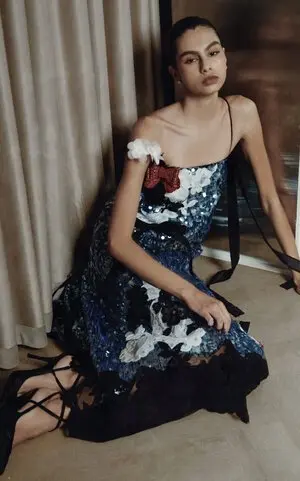SALMA OSMAN Embellished Floral Midi Dress
