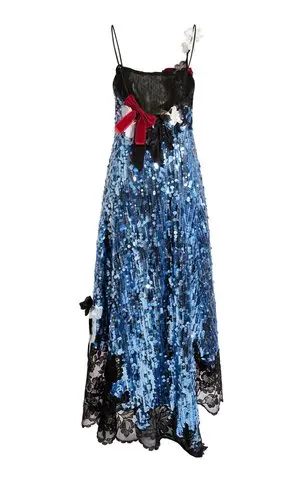 SALMA OSMAN Embellished Floral Midi Dress
