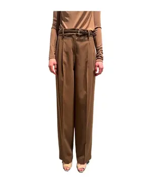 Max Mara Casual Trousers With Belt Loops - Chestnut