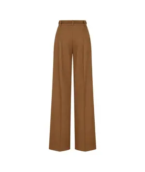 Max Mara Wool Wide-leg Trousers - Chestnut