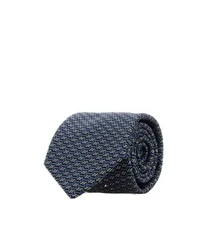 Brioni Embroidered Tie - Blue
