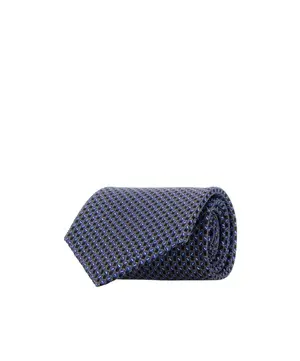 Brioni Embroidered Tie - Blue