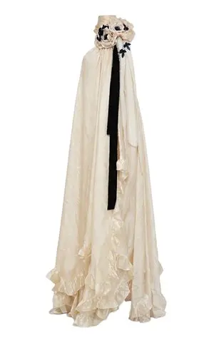 SALMA OSMAN Floral Chiffon Maxi Dress - Ivory