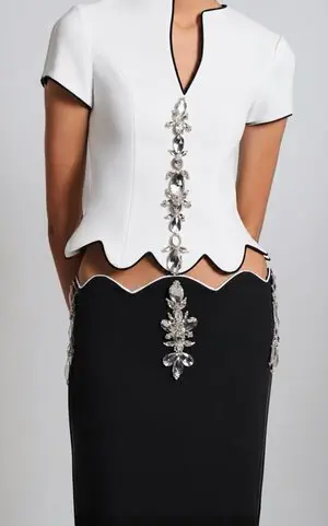 SALMA OSMAN Scalloped Maxi Set