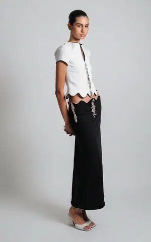 SALMA OSMAN Scalloped Maxi Set