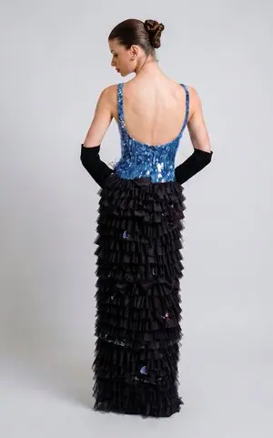 SALMA OSMAN Embellished Tiered Maxi Dress
