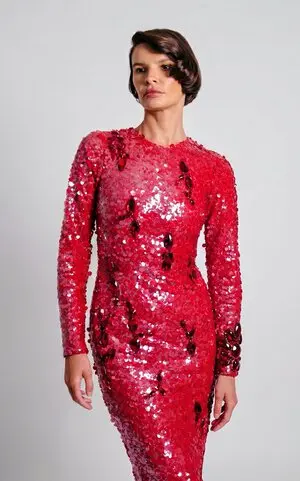 SALMA OSMAN Embellished Long-sleeve Maxi Dress