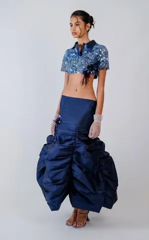 SALMA OSMAN Embellished Collared Maxi Set