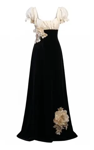 SALMA OSMAN Contrast-bodice Maxi Gown - Multi