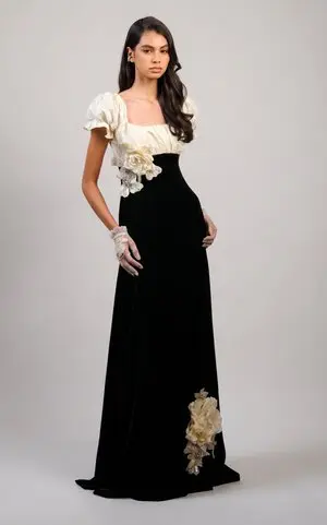 SALMA OSMAN Contrast-bodice Maxi Gown