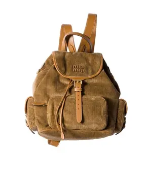 Miu Miu Corduroy Backpack - Cinnamon