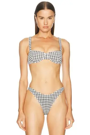 ELCE Escape Bra Cup Bikini Top - Houndstooth