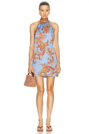 Hemant & Nandita Printed Halterneck Mini Dress
