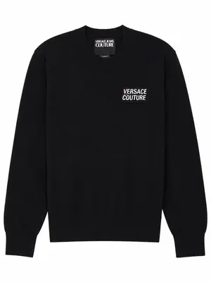 Versace Crewneck Logo Patch Sweater
