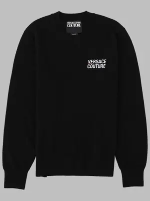 Versace Crewneck Logo Patch Sweater
