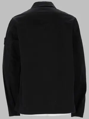 Stone Island Overshirt Con Zip E Tasche Sul Petto