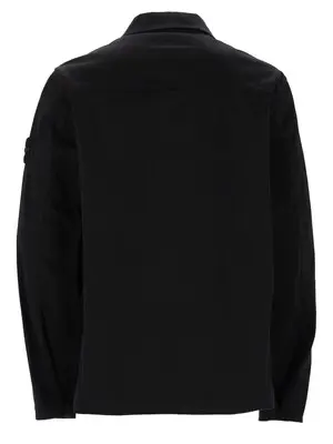 Stone Island Overshirt Con Zip E Tasche Sul Petto