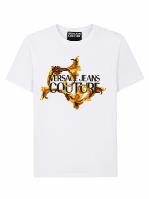 Versace T-shirt Con Logo Baroque - White