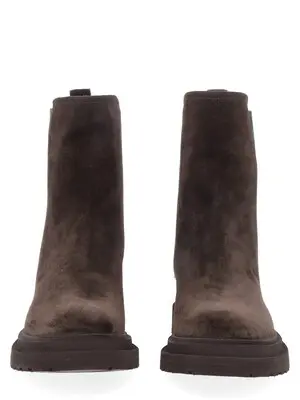 Brunello Cucinelli Suede Ankle Boots - Dark Brown