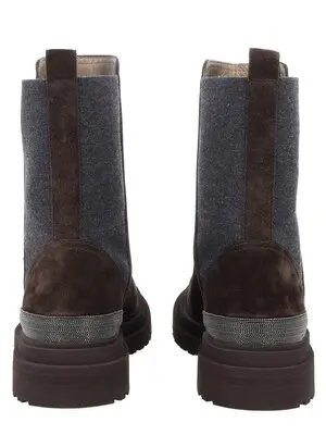 Brunello Cucinelli Suede Ankle Boots - Dark Brown