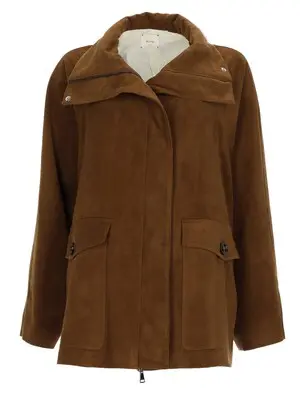 ALYSI Suede Giaccone - Brown