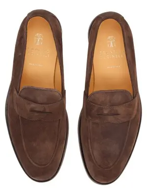 Brunello Cucinelli Mocassino "penny" In Camoscio