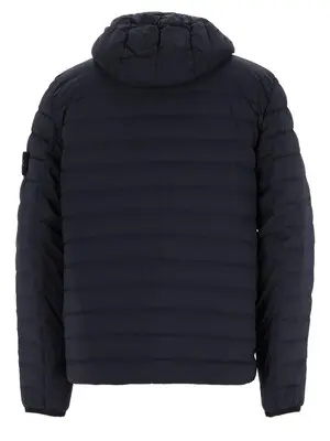 Stone Island Quilted Hooded Down Jacket - Blue