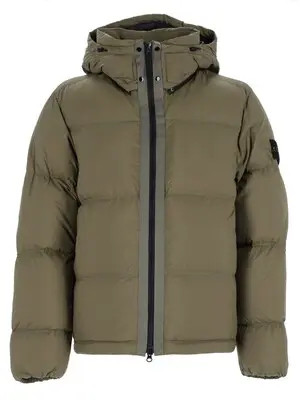 Stone Island Ripstop Down Puffer Jacket With Removable Hood
